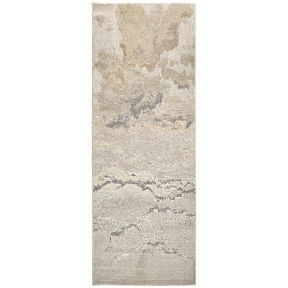 HomeRoots 2 ft. x 8 ft. Brown and Ivory Abstract Area Rug 2000512934 ...