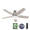 Hunter Channing 54 in. Hunter Express Indoor Brushed Nickel Ceiling Fan ...