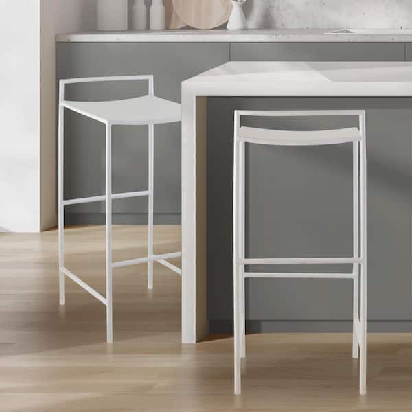 JONATHAN Y Svelte 30 in. Coastal Contemporary Metal Saddle-Seat Low ...