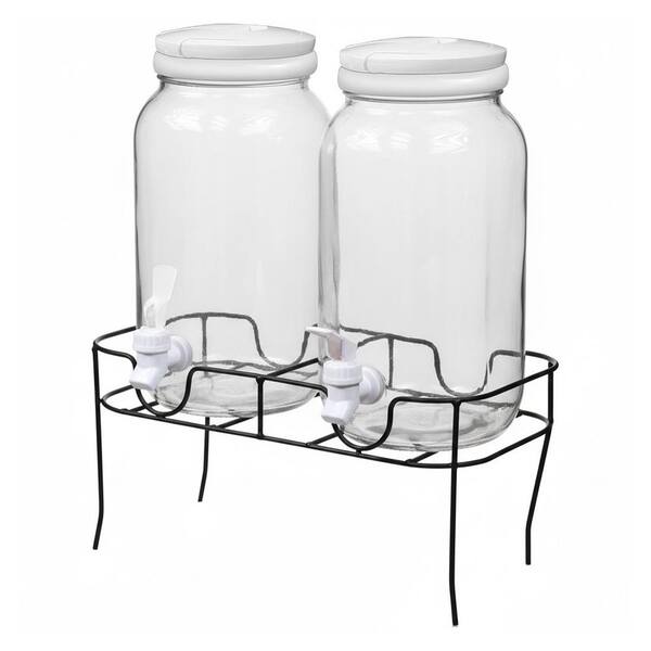 Plastic Countertop Beverage Dispenser with Iron Stand Clear Drink ...