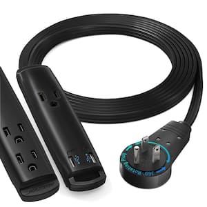 MAXIMM 6 ft. 16/3 Light Duty Indoor Extension Cord 360° Rotating Flat ...