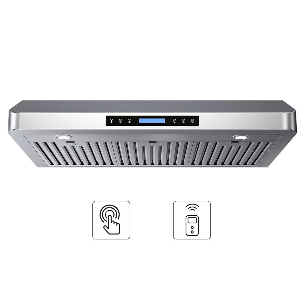 HGUOQ 36 in. 900 CFM Ducted Under Cabint Range Hood in Stainless Steel ...