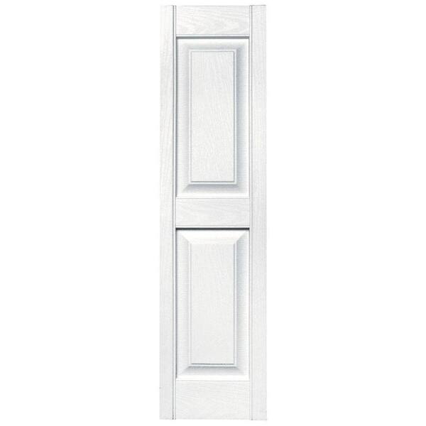 Builders Edge 12 in. x 47 in. Raised Panel Vinyl Exterior Shutters Pair ...