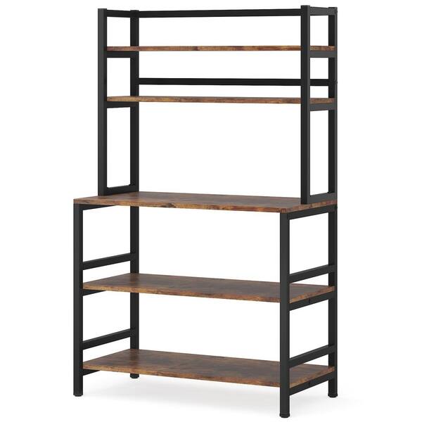 Tribesigns Kathleen 66 in. Height Brown Wood Kitchen Baker's Rack, 5 ...