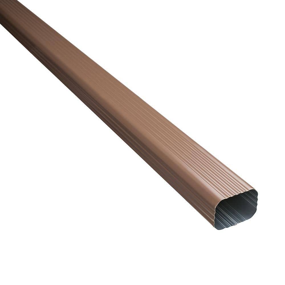 PEAK 10 ft. L x 2 in. W x 3 in. H Brown Aluminum Gutter Downspout 8025 ...