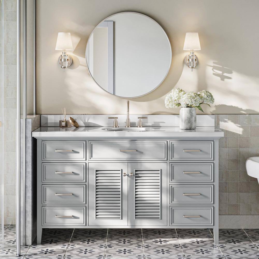 ARIEL Kensington 60 in. W x 21.5 in. D x 34.5 in. H Freestanding Bath Vanity Cabinet Only in ...