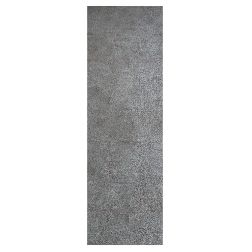 Ottomanson Majestic Gray Non-Slip Rubberback Solid 3 ft. x 5 ft. Indoor ...