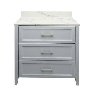 Ella Tremblant 31 in. W x 22 in. D x 36 in. H Bath Vanity in Gray with ...