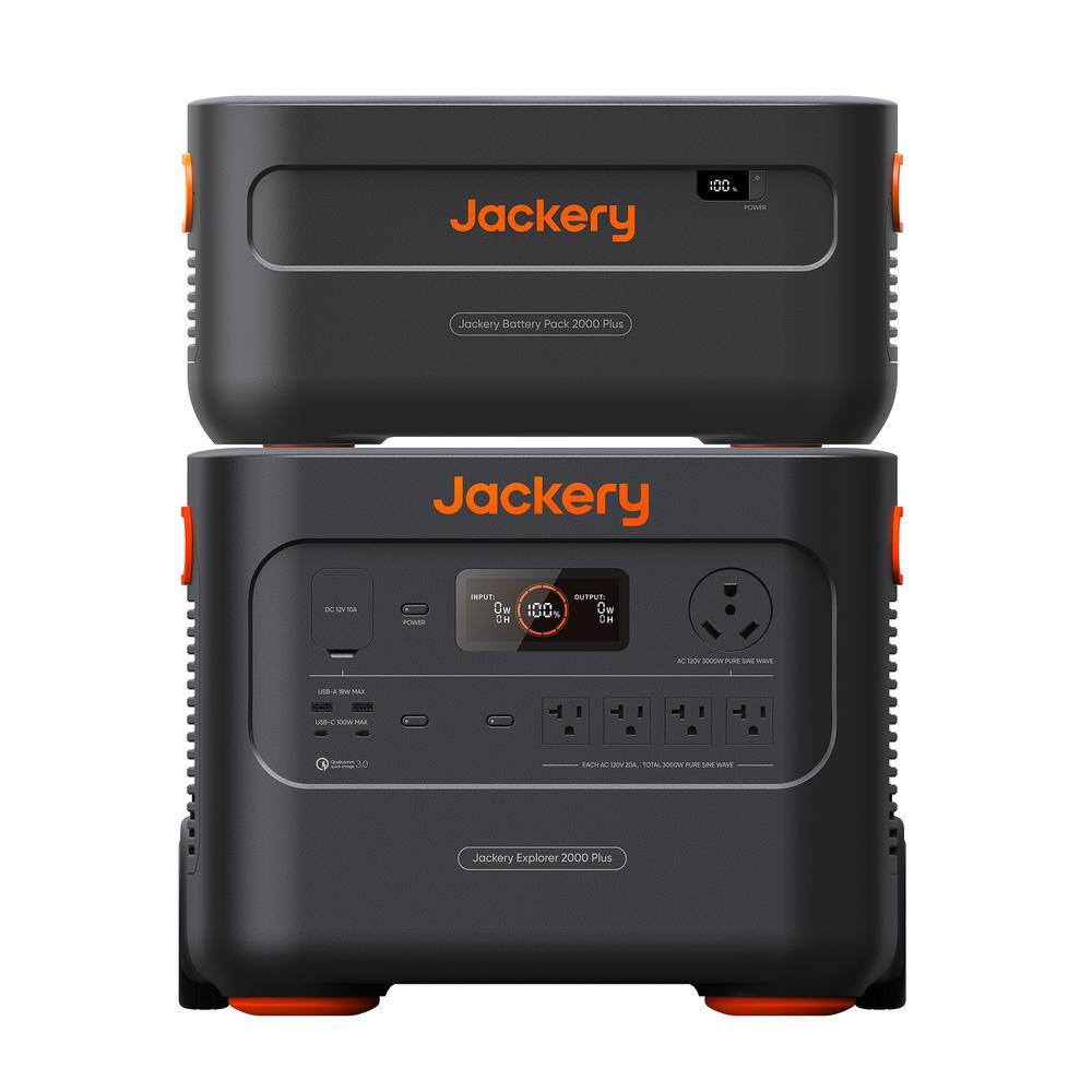 Jackery 3000W Output/6000W Peak Explorer 2000 Plus with Expandable Battery, 4086Wh Capacity Push ...