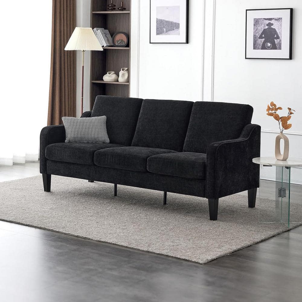Karl home 72.9 in. Slope Rectangle Arm Chenille Modern 3-Seater ...
