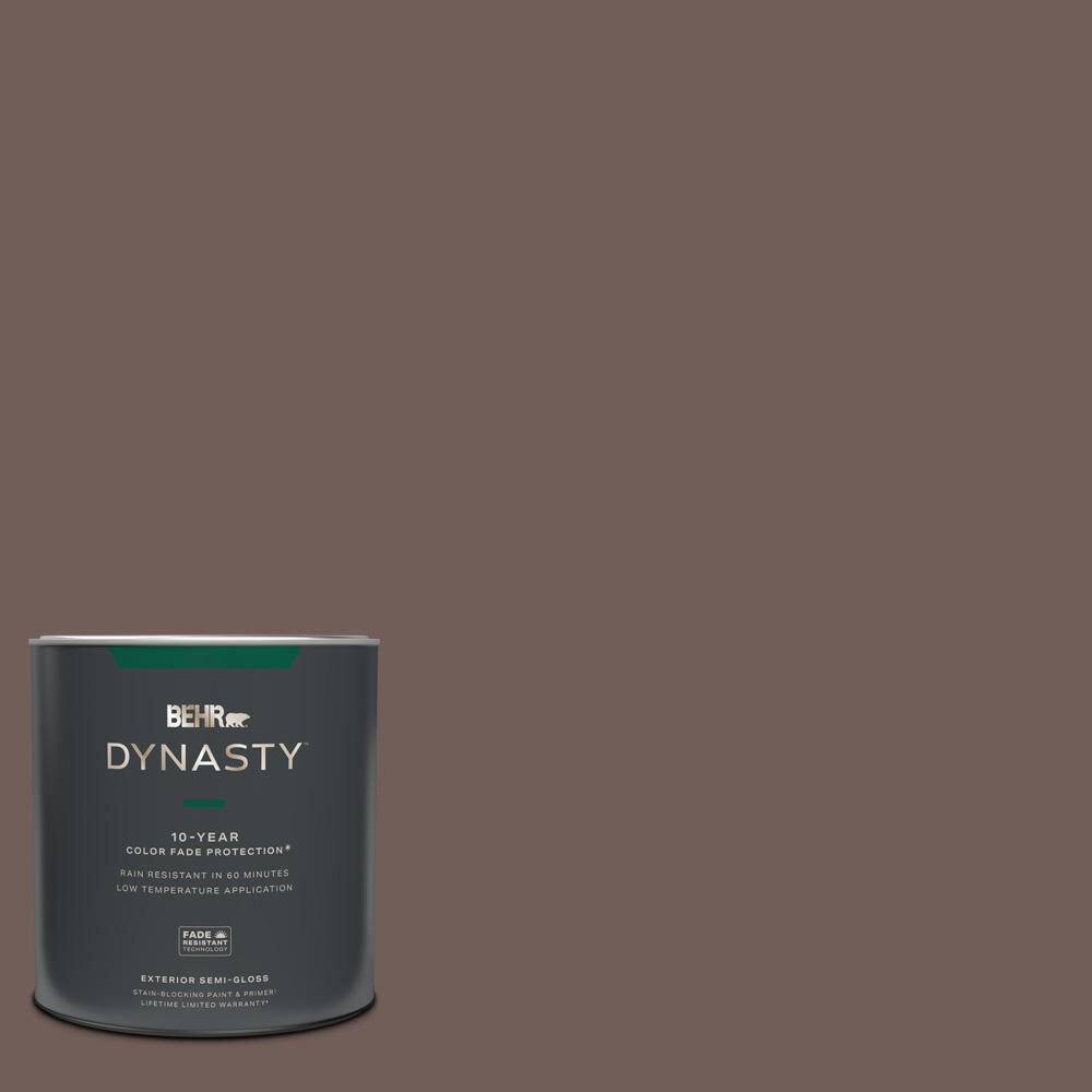 BEHR DYNASTY 1 qt. #750B-6 Tree Bark Semi-Gloss Exterior Stain-Blocking ...