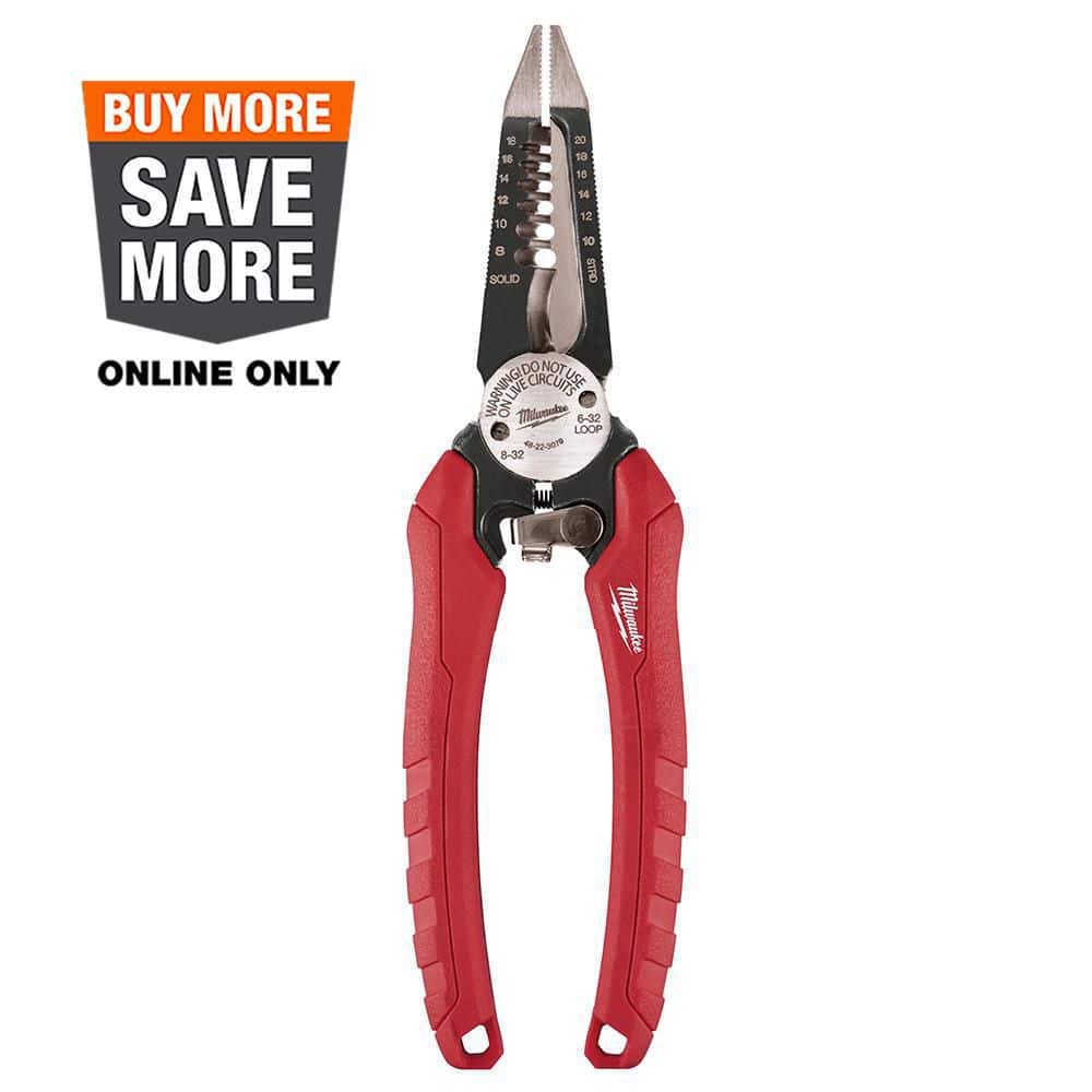 Milwaukee 7.75 in. Combination Electricians 6-in-1 Wire Stripper/Cutter ...