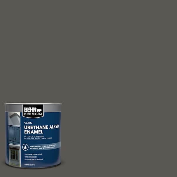 BEHR PREMIUM 1 qt. #MQ2-62 Peppery Urethane Alkyd Satin Enamel Interior ...