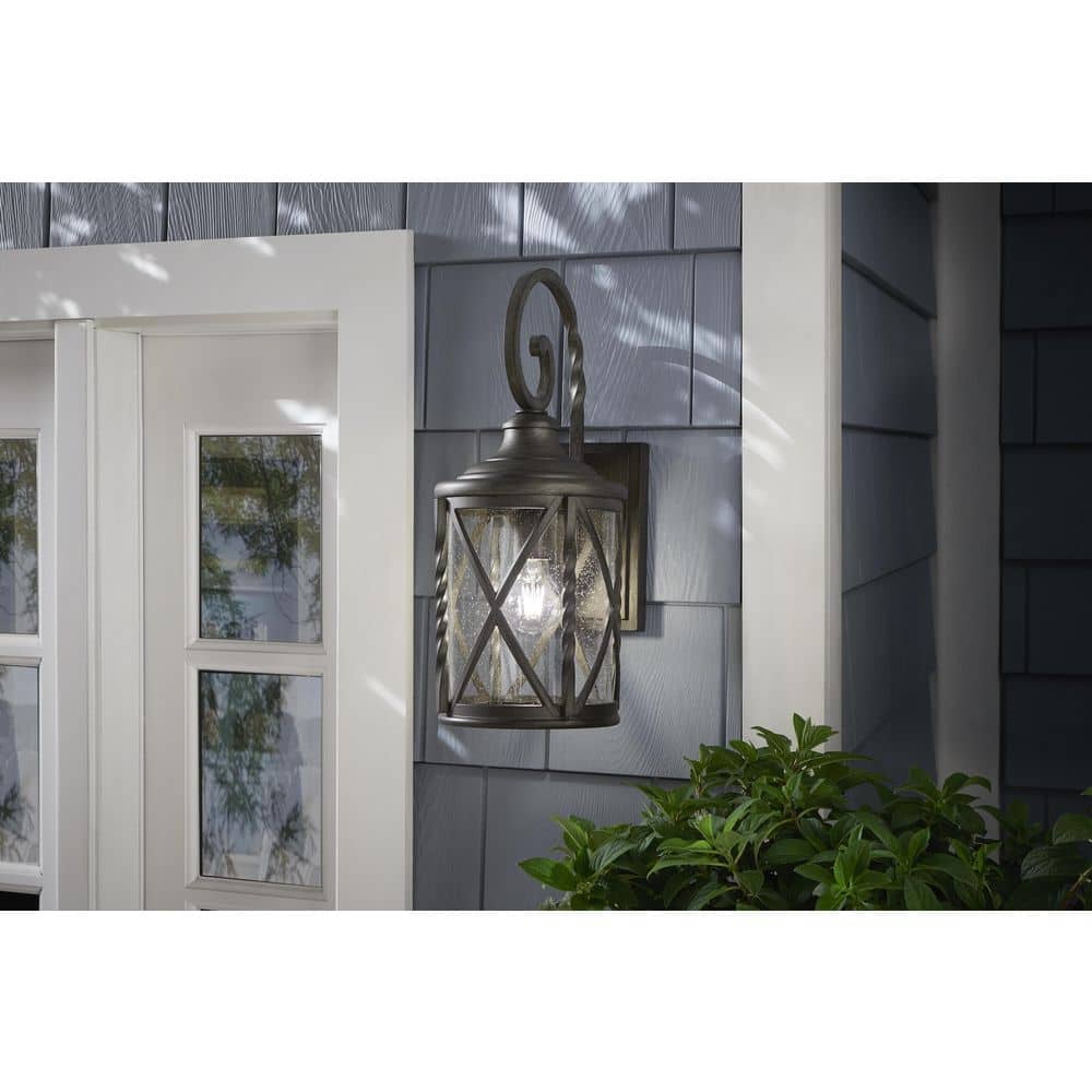 Home Decorators Collection Walcott Manor 18.7 in. 1-Light Antique ...