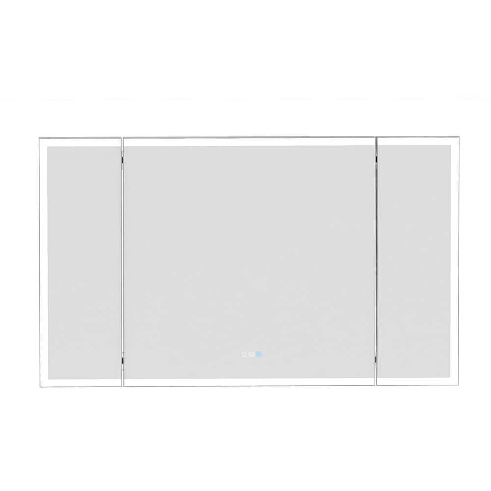 TCYO 60 in. W x 36 in. H Rectangular Frameless Folding Wall Bathroom ...