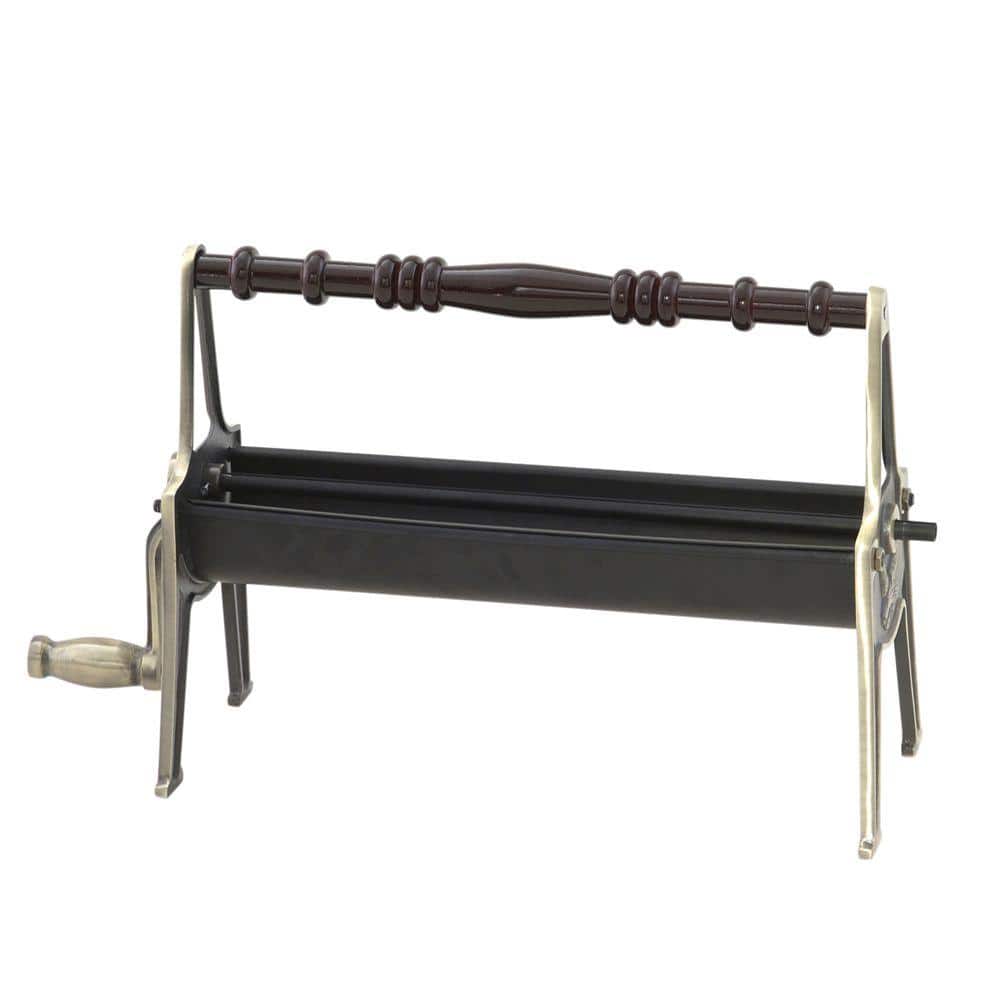 UniFlame Brass Finish Cast Iron Hand Crank Newspaper Log Roller C-4301 ...