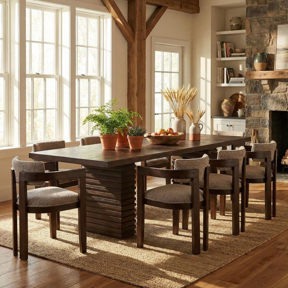 CHRISTOPHER KNIGHT HOME Derrian Modern 9-Piece MDF Wood Top Dining ...