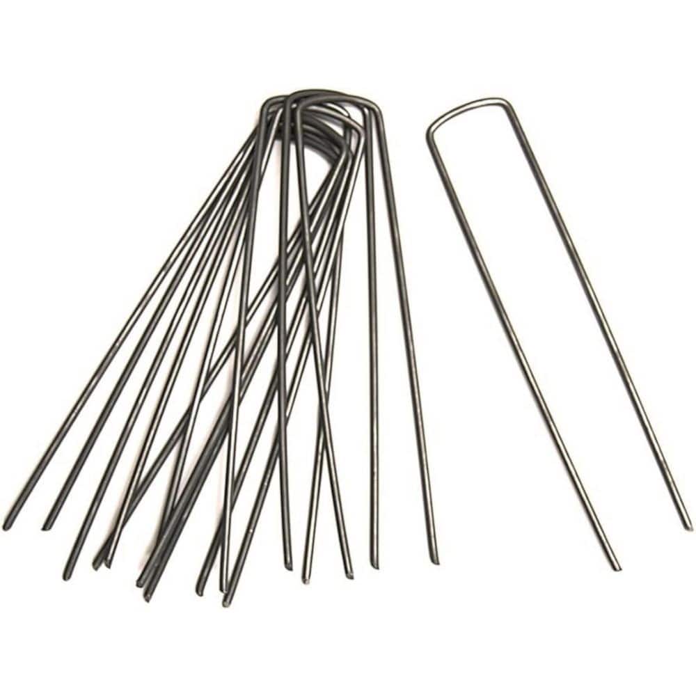 RSI 6 in. Black Steel Ground Covering Stakes 100 Count RSI-GCP-100 ...