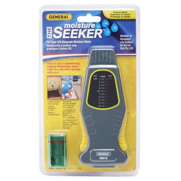 General Tools Pin Type Moisture Meter with LED Bar Graph Display MM1E