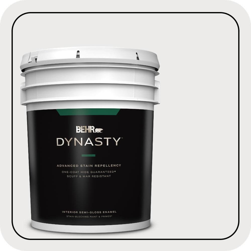 BEHR DYNASTY 5 gal. #640E-1 Silver Chalice Semi-Gloss Enamel Interior ...