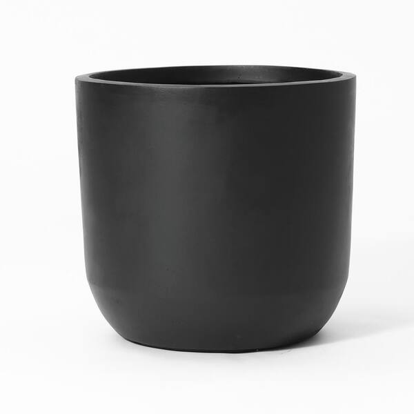 LuxenHome 14.6 in. x 14.6 in. Black Ceramic Individual Pot WHPL1967-B ...