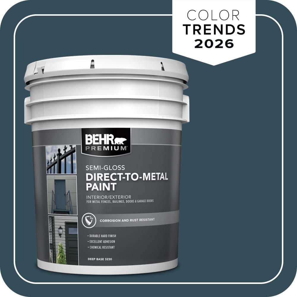 BEHR PREMIUM 5 gal. #HDC-CL-28 Nocturne Blue Semi-Gloss Direct to Metal ...