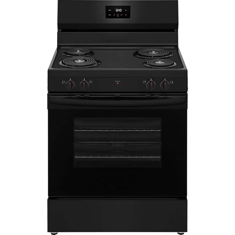 Frigidaire 30 in. 4 Burner Free-Standing Electric Range in Black with ...