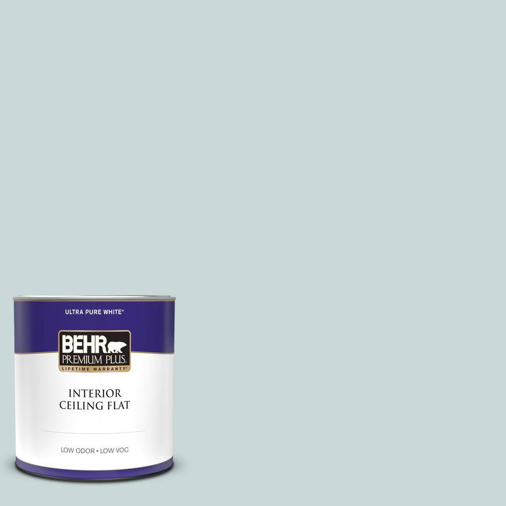 BEHR PREMIUM PLUS 1 qt. #PPU13-16 Offshore Mist Ceiling Flat Interior ...