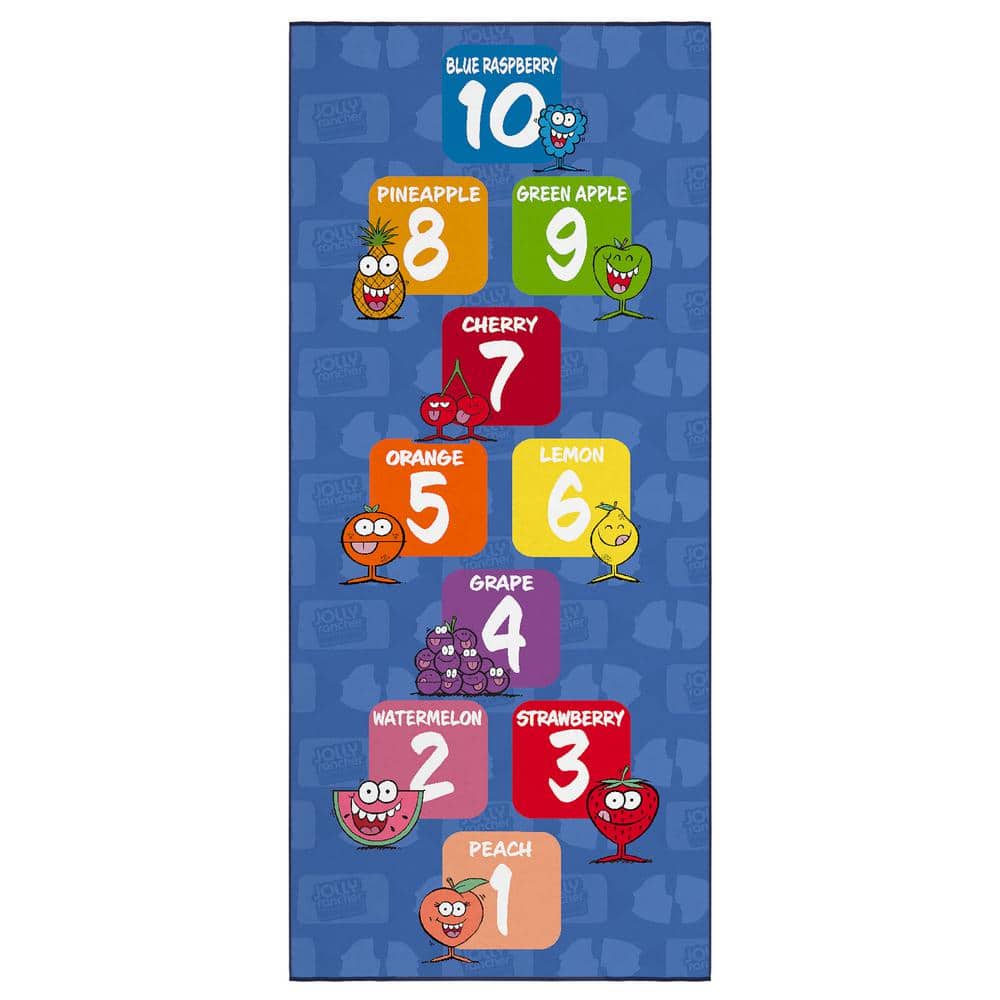 Ottomanson Jolly Rancher Kids Hopscotch 3 ft. x 6 ft. Non-Slip Runner ...
