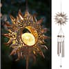42 in. Outdoor Waterproof Solar Wind Chime with Light Up Crackle Glass ...