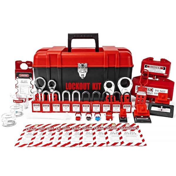 Vrbgify 39-Pack Portable Lockout Tagout Kit OSHA Compliant Heavy Duty ...