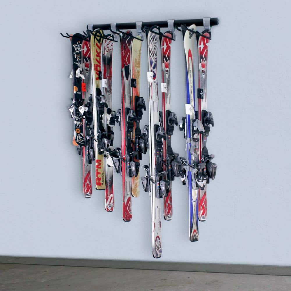 SafeRacks Wall Mounted Ski/Snowboard Storage 2.5 in. H x 48 in. W x 12. ...