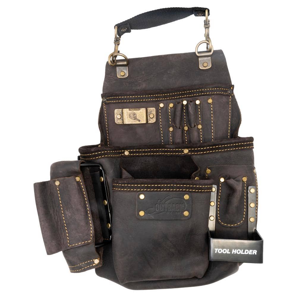 OX TOOLS Pro Oil Tanned 14-Pocket Top Grain Pouch with Air Gun Holder ...