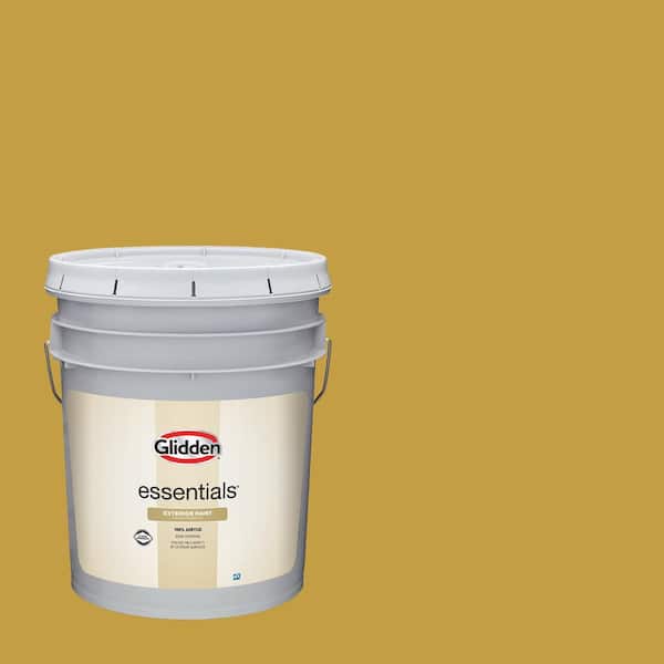 Glidden Essentials 5 gal. PPG1107-7 Golden Field Satin Exterior Paint ...