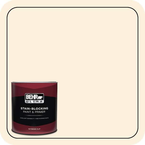 BEHR ULTRA 1 qt. #M260-1 String Cheese Flat Exterior Paint & Primer ...