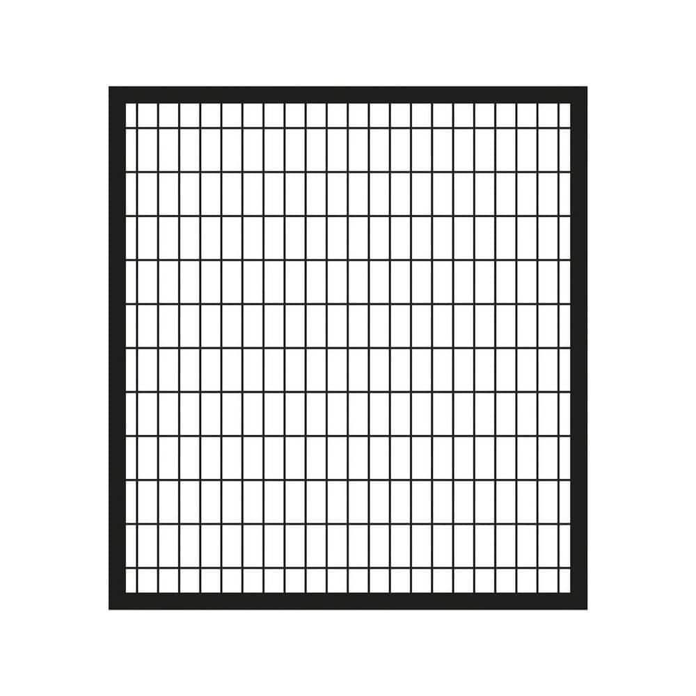 FORGERIGHT Deco Grid 4 ft. x 4 ft. Black Steel Straight Fence Gate ...