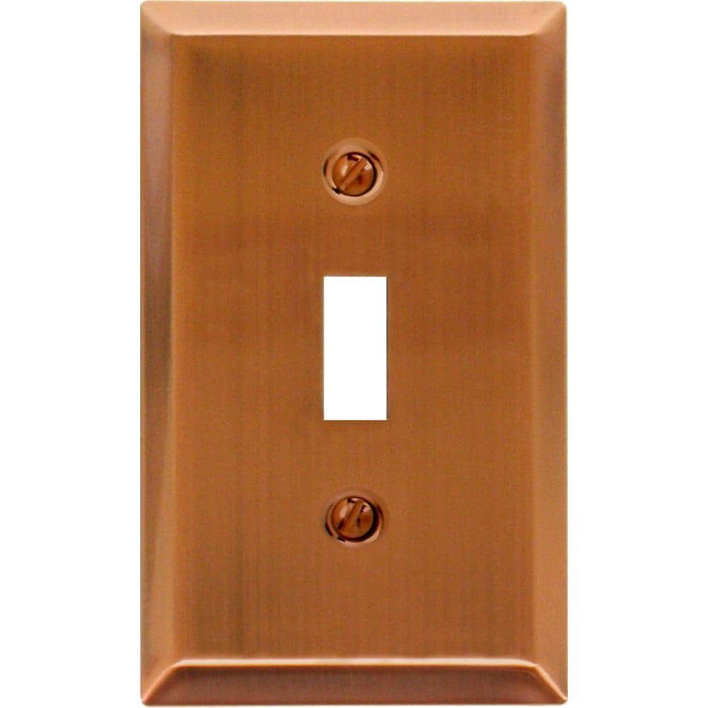 AMERELLE Metallic 1 Gang Toggle Steel Wall Plate - Antique Copper ...