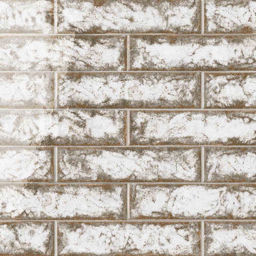 Merola Tile Gaudi React Brick Alpine 2 in. x 10 in. Porcelain Floor and Wall Tile (5.78 sq. ft ...