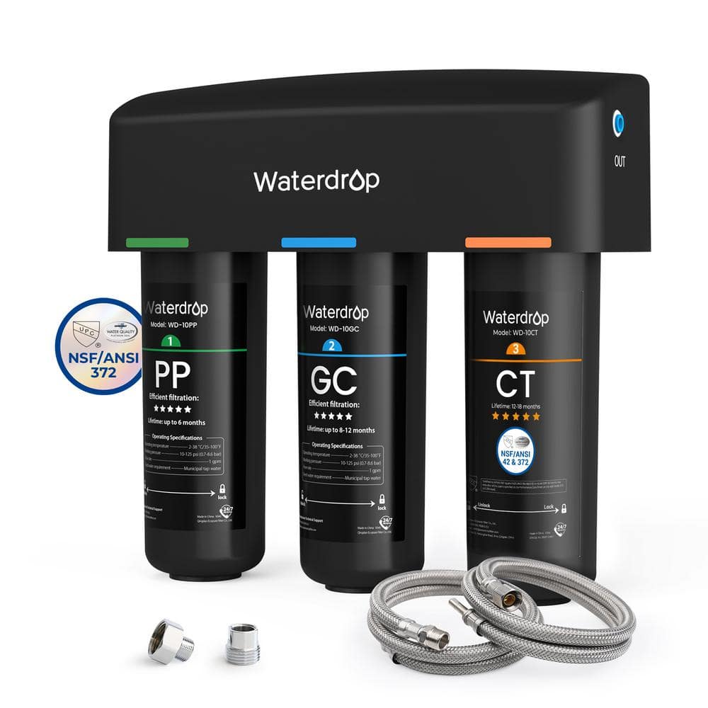 Waterdrop TSA 3-Stage Under Counter Water Filter System, NSF/ANSI 42 ...