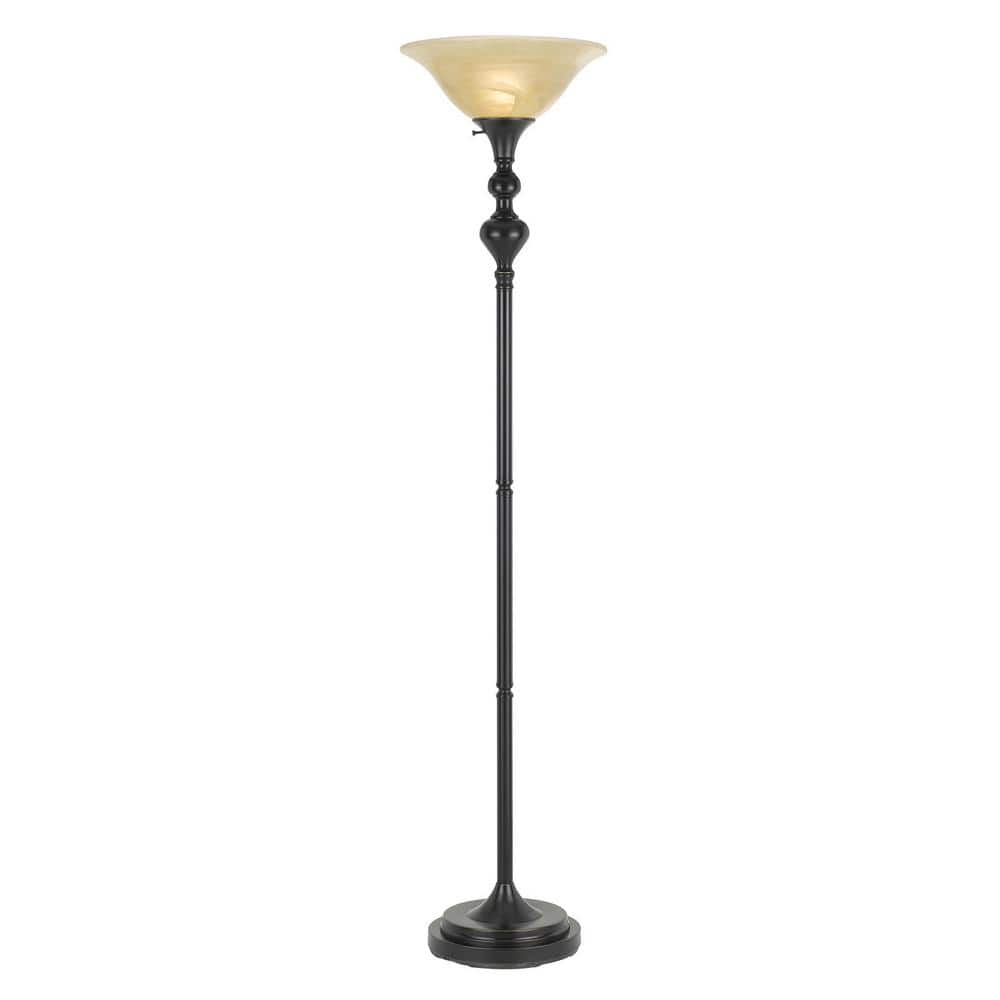 HomeRoots 71 in. Bronze 1 Dimmable (Full Range) Torchiere Floor Lamp ...