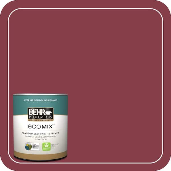 BEHR PREMIUM PLUS 1 qt. #S-H-120 Antique Ruby Semi-Gloss Enamel EcoMix ...