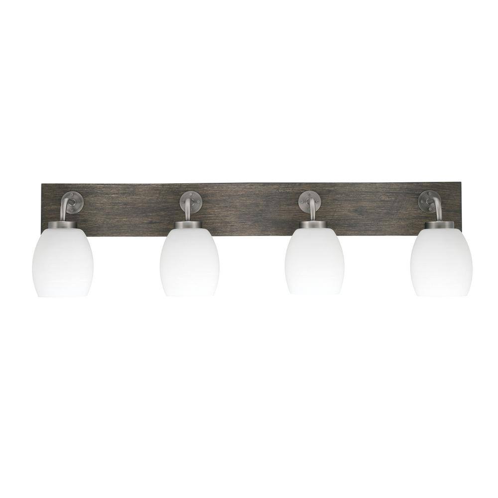 Lighting Theory Kirby 36 in. 4-Light Graphite and Painted Distressed ...
