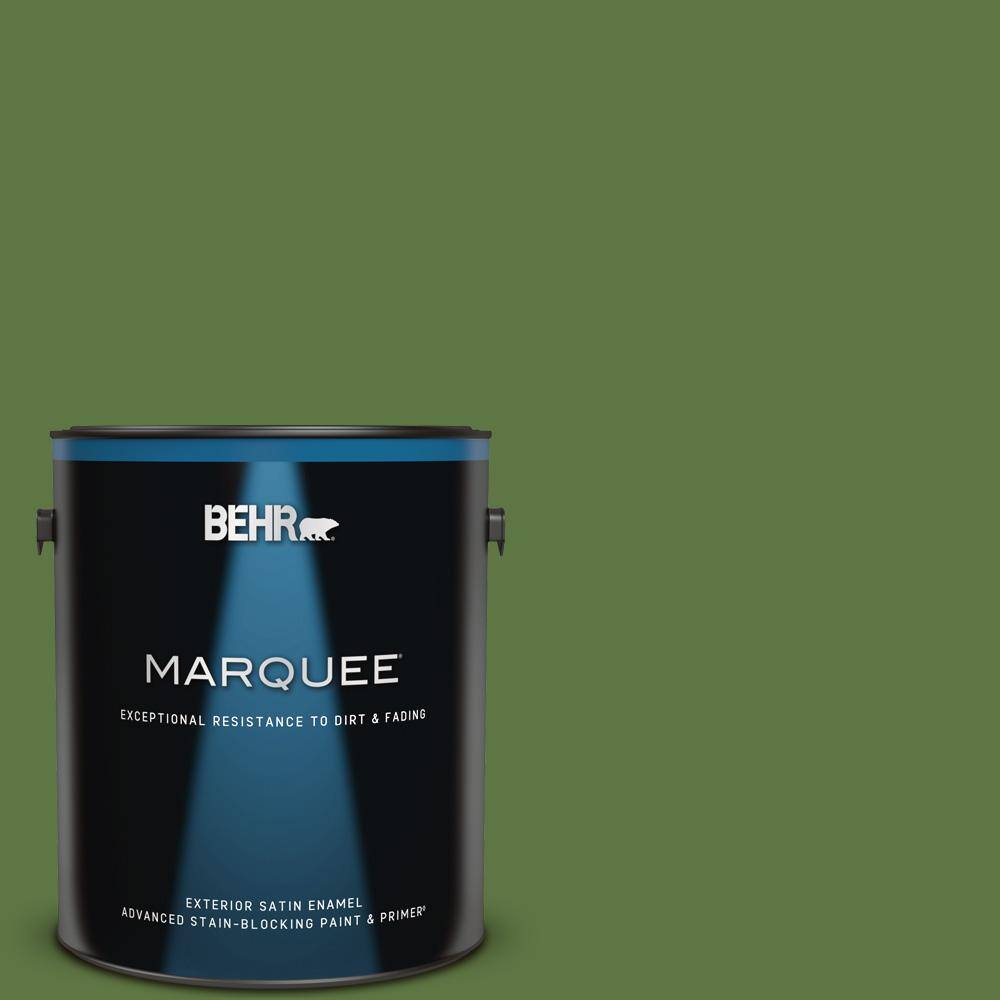 BEHR MARQUEE 1 gal. #420D-7 Dill Pickle Satin Enamel Exterior Paint ...