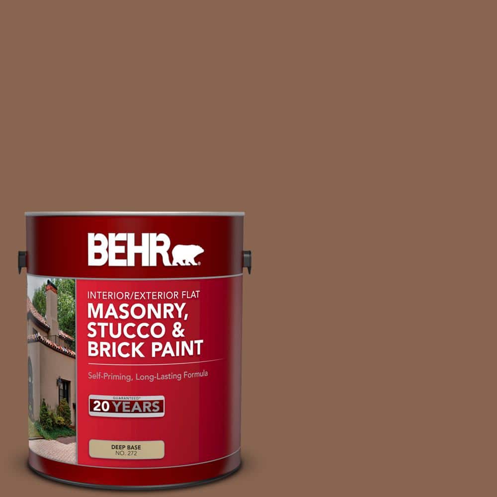 BEHR 1 gal. #PPU3-17 Clay Pot Flat Interior/Exterior Masonry, Stucco ...