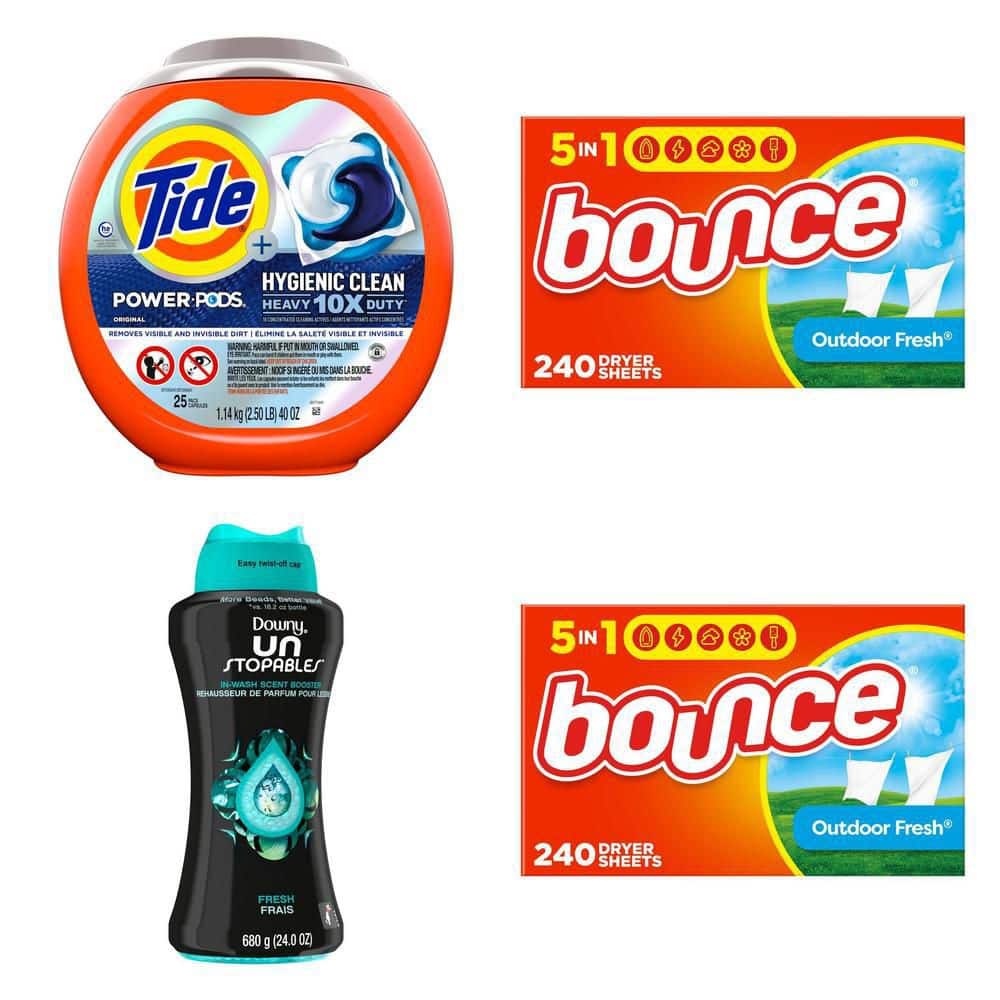 Hygienic Clean 10X Laundry Pods 25-Count, Unstoppables Beads 24 oz and ...