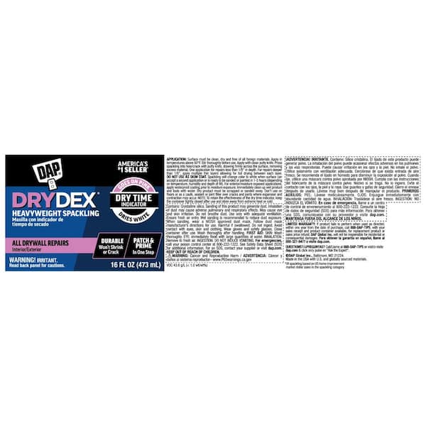 DAP DryDex 16 oz. Dry Time Indicator Spackling Paste 12348 - The Home Depot