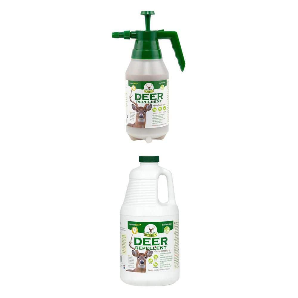 Bobbex 48-oz. Deer Repellent E-Z Pump Ready-to-Use Spray and 0.5 Gal. Concentrated Spray Combo ...