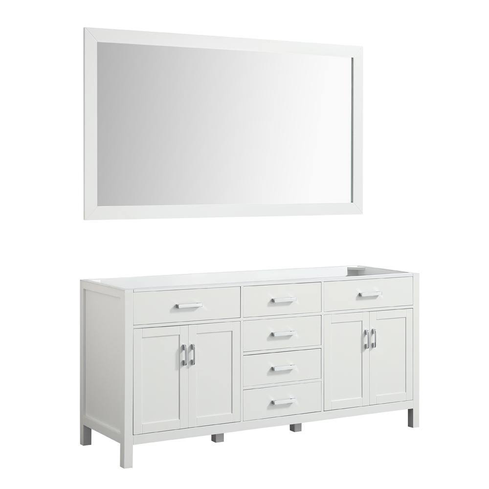 BEAUMONT DECOR Hampton 72 in. Bath Vanity Cabinet Only with Mirror in ...