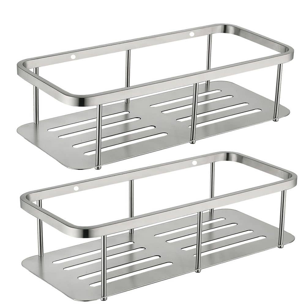 ruiling 2 Pack Stainless Steel Wall Mounted Rectangle Shower Caddy ...