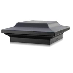 Protectyte 4 in. x 4 in. Black Stainless Steel Flat Top Post Cap with 3 ...